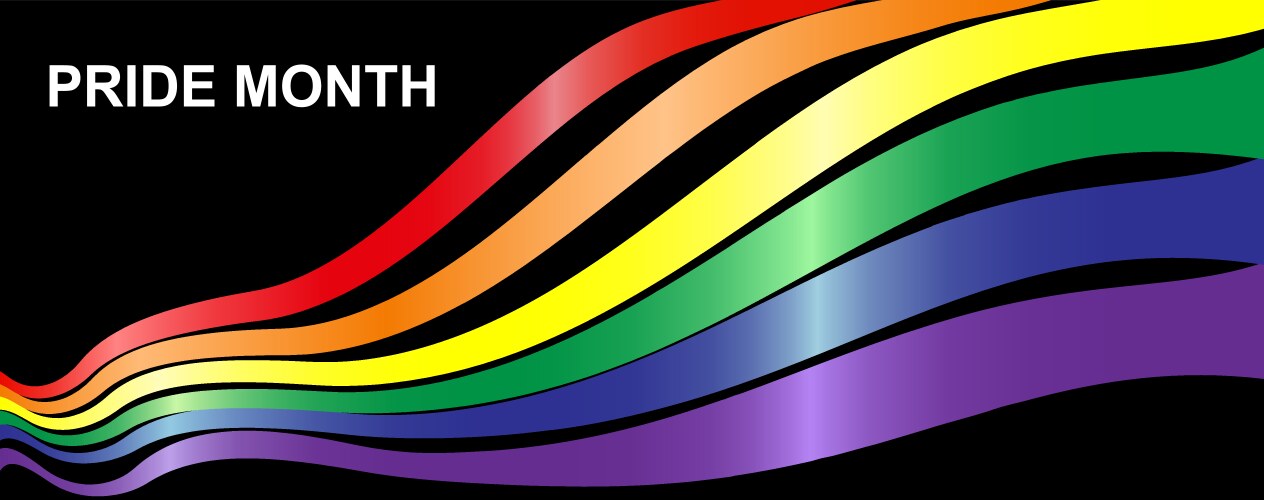 Lgbtq pride month banner rainbow Royalty Free Vector Image