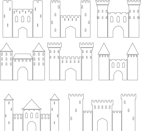 Set of contours vases Royalty Free Vector Image