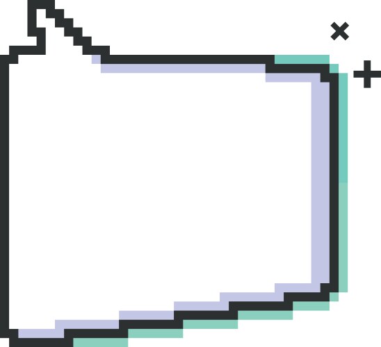 Empty pixelated comic bubble chat Royalty Free Vector Image