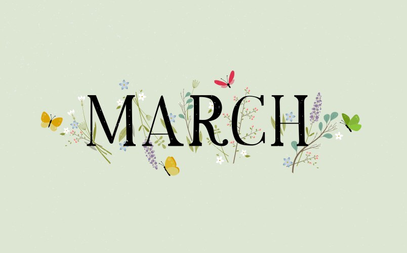 March month name Royalty Free Vector Image - VectorStock