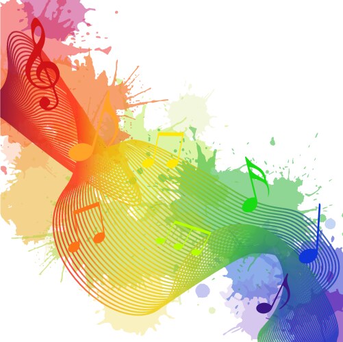 Violin on music background with handmade notes Vector Image