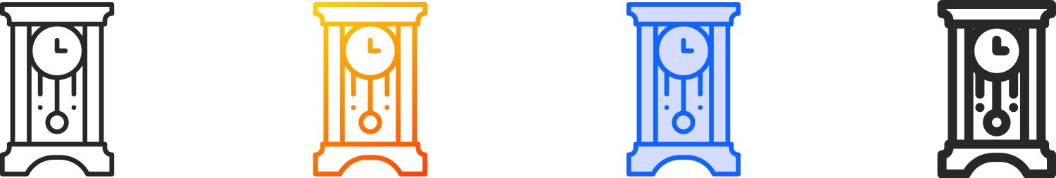 Chronometer iconthin linear gradient blue stroke Vector Image