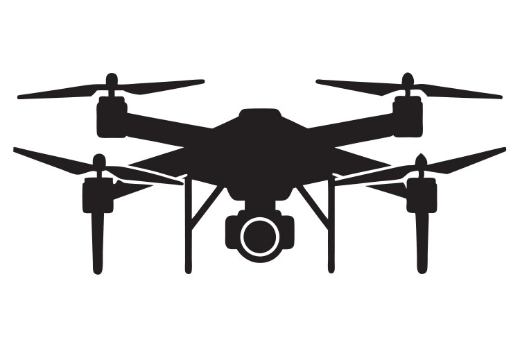 Drone silhouette Royalty Free Vector Image - VectorStock