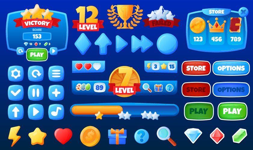 Game interface Royalty Free Vector Image - VectorStock