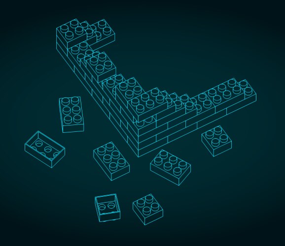 Plastic building blocks Royalty Free Vector Image