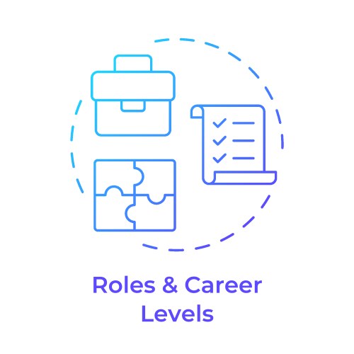 Lateral career path blue gradient concept icon Vector Image