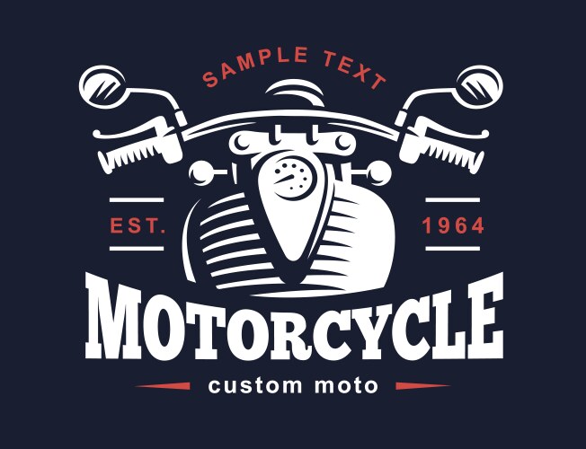 Motorcycle logo vintage emblem Royalty Free Vector Image