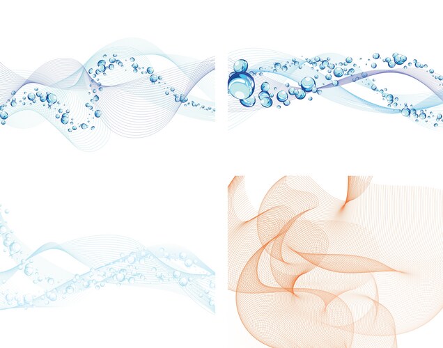 Wave of water and bubbles 3d Royalty Free Vector Image