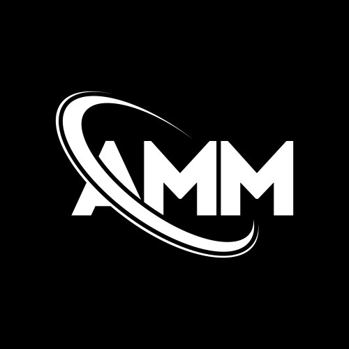 Amm letter logo design in six style polygon Vector Image