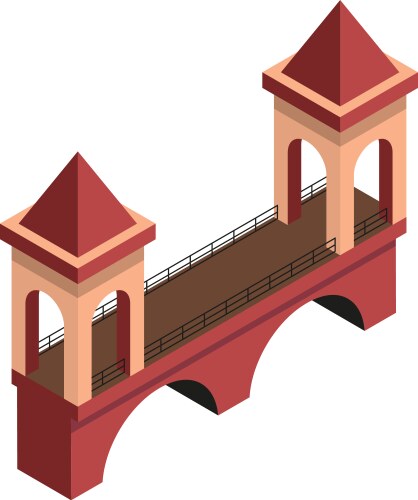 Beam bridge isometric icon Royalty Free Vector Image