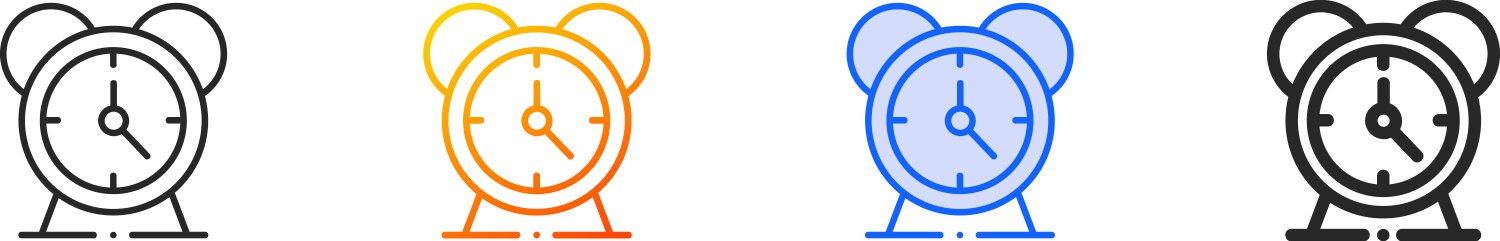 Clock iconthin linear gradient blue stroke Vector Image