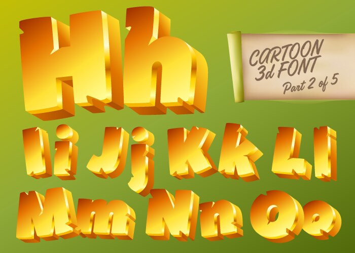 Kids font in cartoon style bright and colorful 3d Vector Image