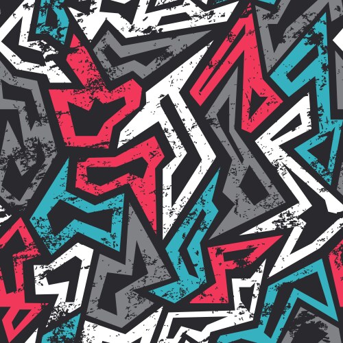 Grunge graffiti seamless pattern Royalty Free Vector Image