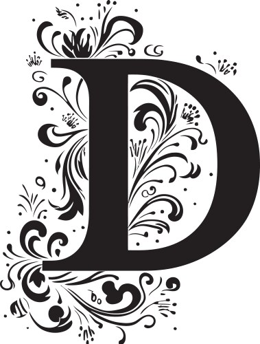 Decorative symphony harmonious font d decor Vector Image