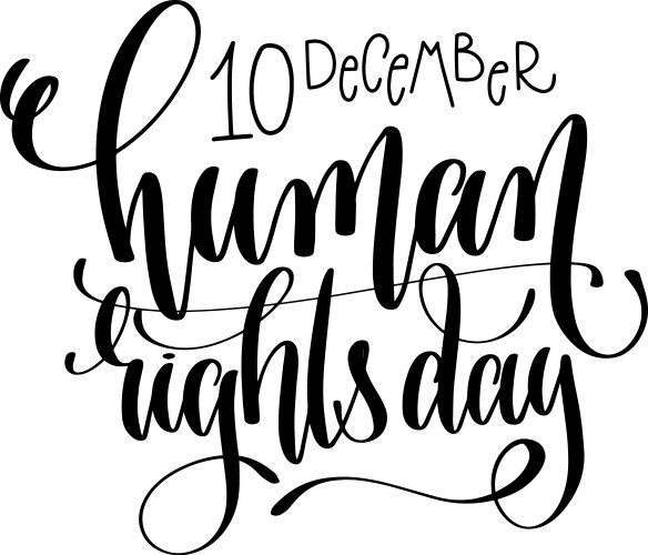 Human rights day - hand-written text Royalty Free Vector