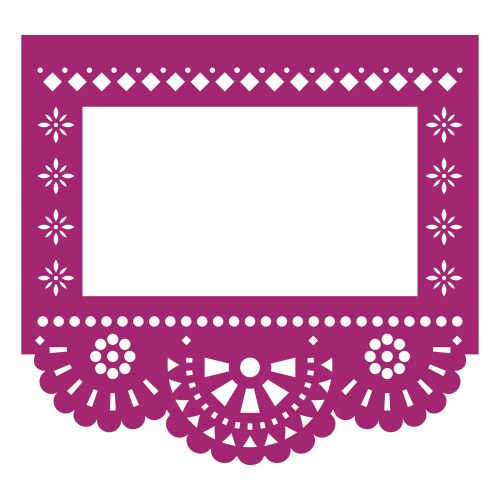 Mexican papel picado blank text template design Vector Image