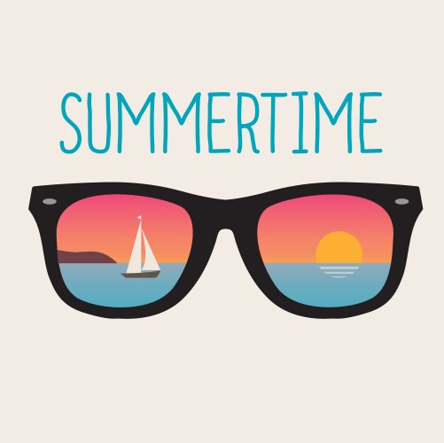 Summer sunglasses cartoon Royalty Free Vector Image