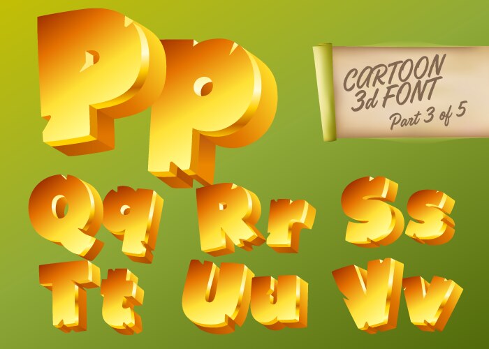 Kids font in cartoon style bright and colorful 3d Vector Image