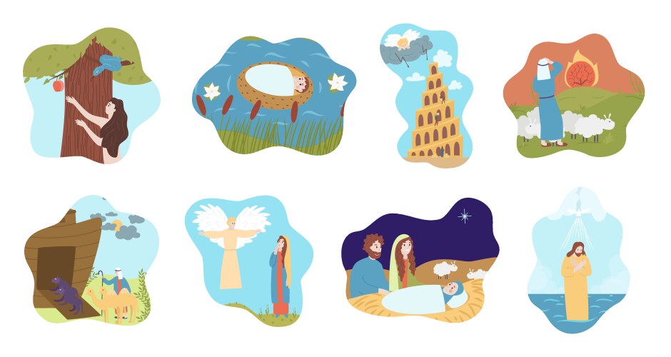 Biblical Story Scenes - Diverse Narratives – Royalty-Free Vector ...