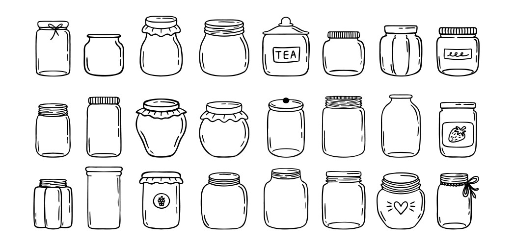 Black and White Mason Jar Vector Images (over 2,300)