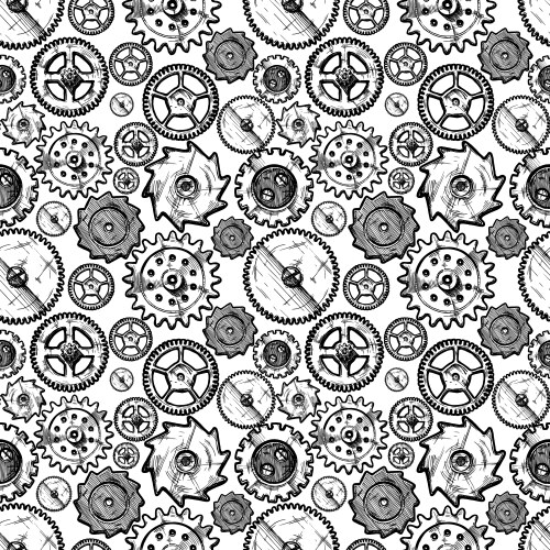 Seamless gear wheels pattern Royalty Free Vector Image