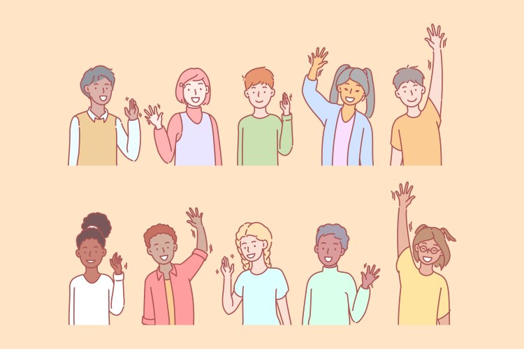 Say Hi Cartoon Vector Images (over 1,200)