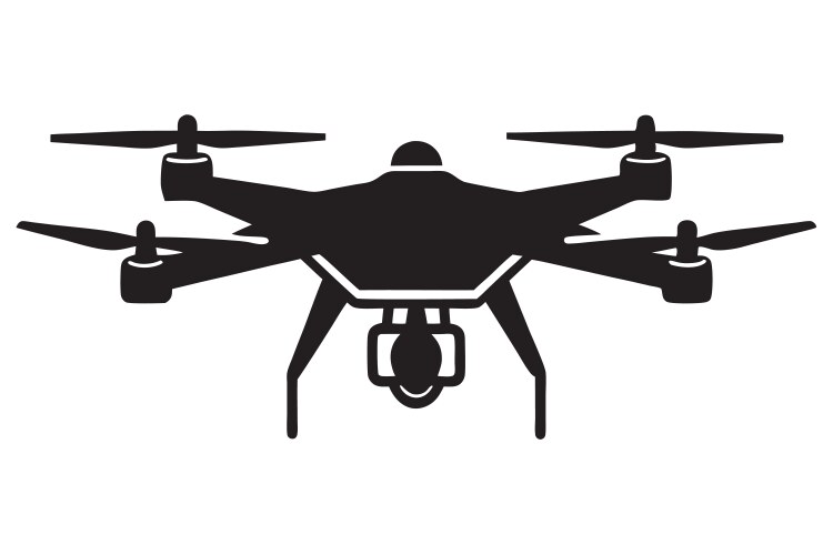 Drone silhouette Royalty Free Vector Image - VectorStock