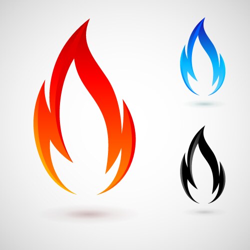 Fire Elements - Flame Icons – Royalty-Free Vector | VectorStock
