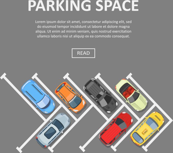 Parking lot poster in flat style Royalty Free Vector Image
