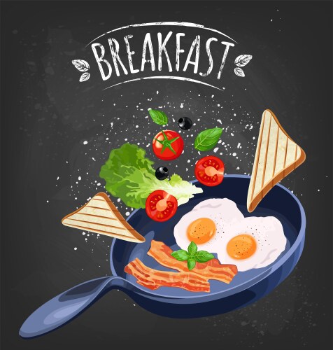 Breakfast poster Royalty Free Vector Image - VectorStock