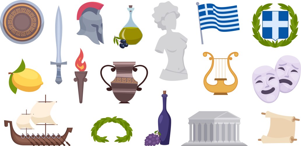 Ancient greek gods set Royalty Free Vector Image