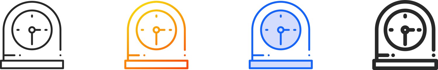 Clock iconthin linear gradient blue stroke Vector Image