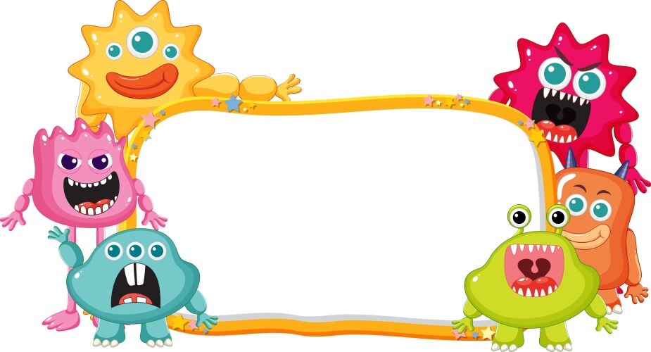 Cute happy monster friends standing next Vector Image