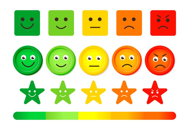 Mood Scale Icons - Emotion Feedback Royalty Free Vector