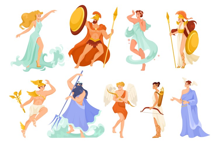 Greek Gods and Goddesses Royalty Free Vector Image