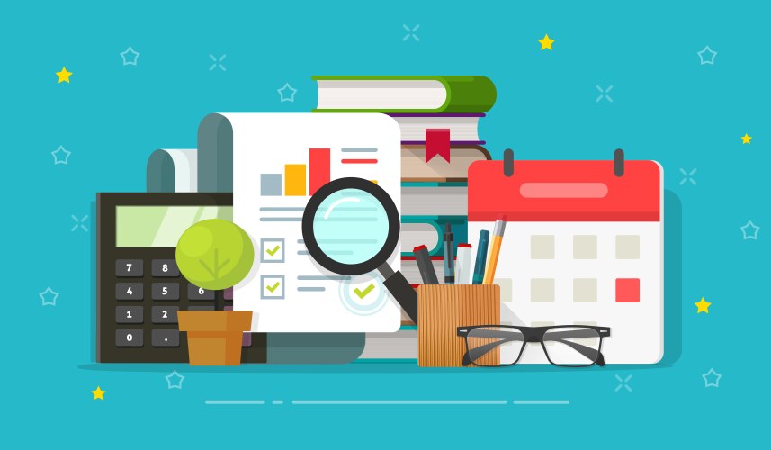 Report documents research Royalty Free Vector Image