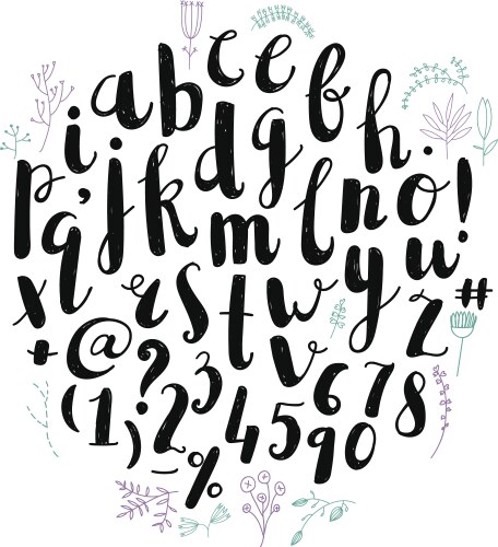 Alphabet abc hand lettering Royalty Free Vector Image