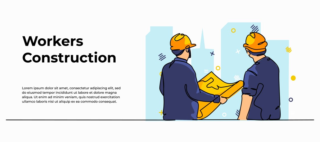 A construction worker together is Royalty Free Vector Image