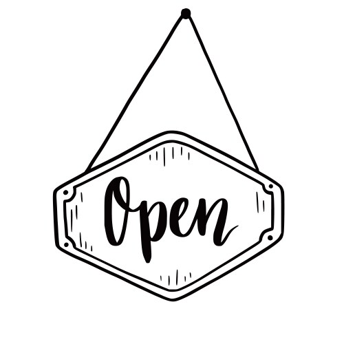 Hand drawn closed sign doodle Royalty Free Vector Image