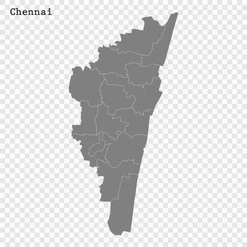 3d isometric map of chennai is a city india Vector Image