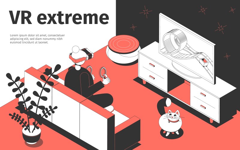 Virtual reality background Royalty Free Vector Image