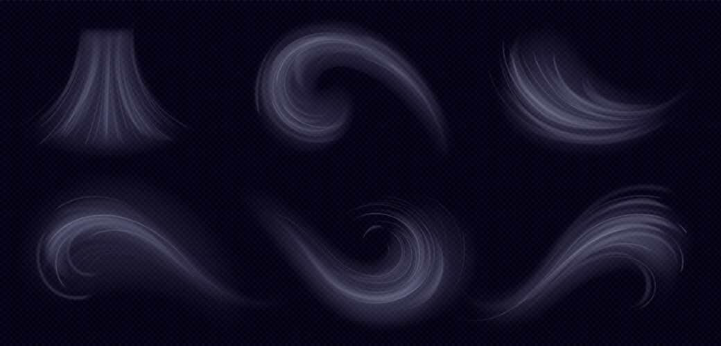 Air flow cold blue wind effect blowing smoke Vector Image