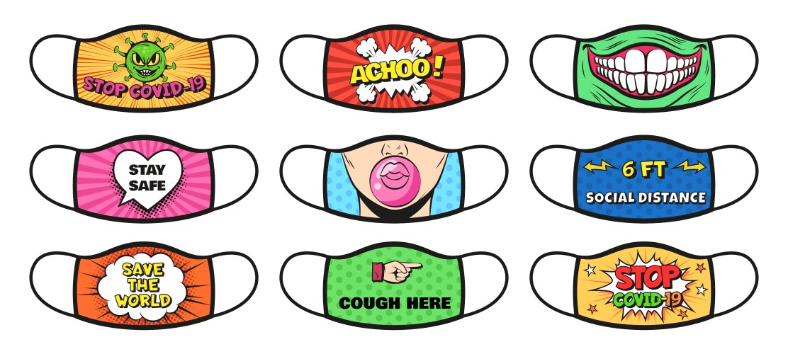 Face mask cartoon Vector Images & Graphics for Commercial Use | VectorStock