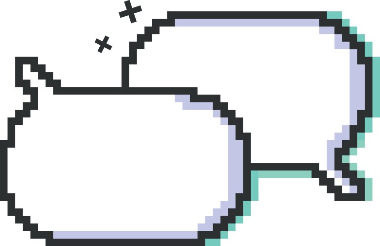 Empty pixelated comic bubble chat Royalty Free Vector Image