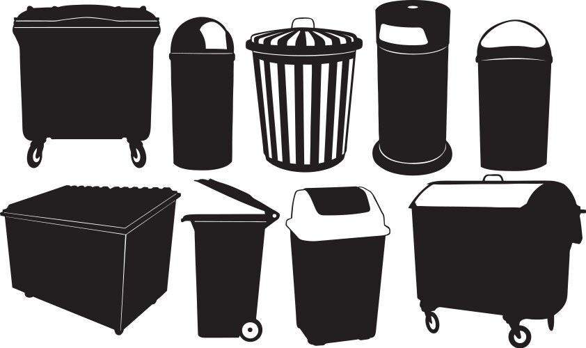 Six colorful bins Royalty Free Vector Image - VectorStock