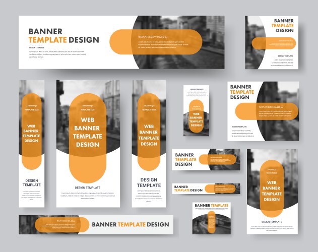Template of white web banners with diagonal Vector Image