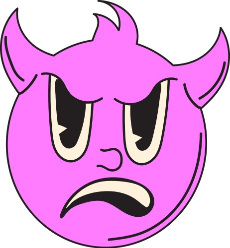 Angry horned demon with fireballs Royalty Free Vector Image