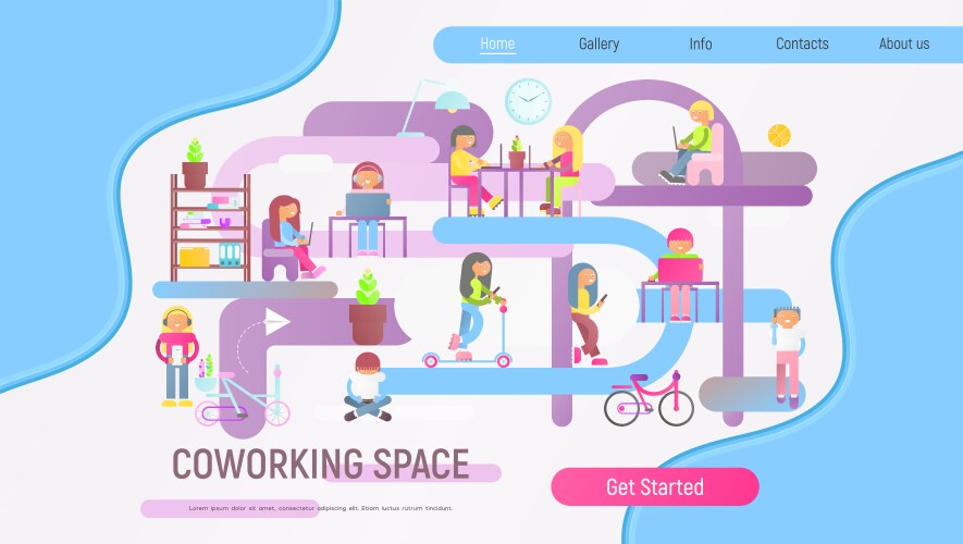 People at coworking space Royalty Free Vector Image