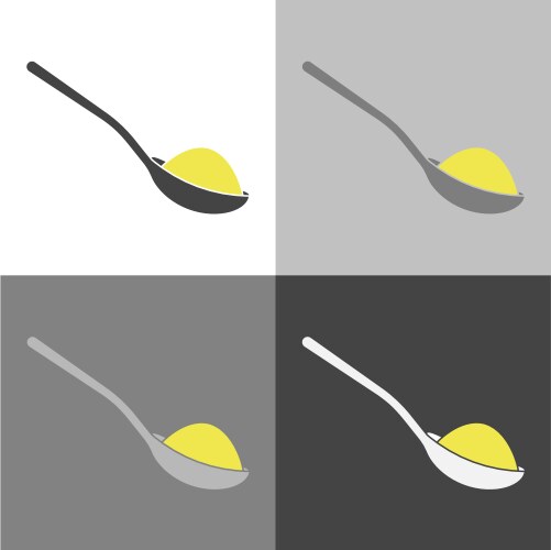 Spoon with sugar salt icon teaspoon side view Vector Image
