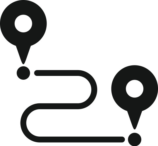 Pin and path map icon Royalty Free Vector Image